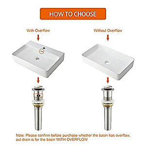 Pop up Sink Drain Stopper for Bathroom Vessel Vanity Sink Art Basin Brushed Nickel,Small Cap with Overflow, Metal Pop up Drain Strainer with Detachable Basket Stopper