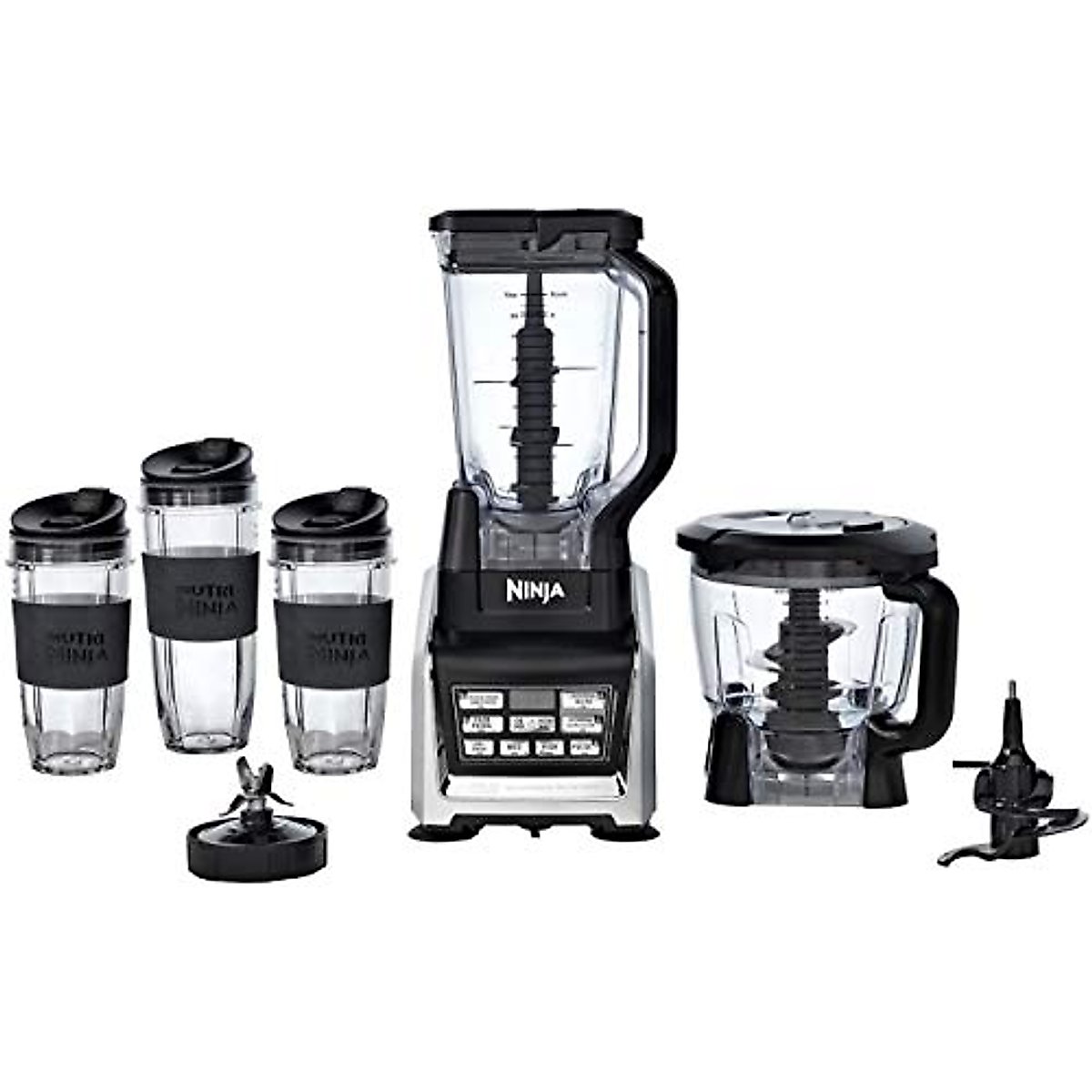 Nutri Ninja Mega 1200 Watts Kitchen System, Blending and Food Processing, 1 Base 2 Functions Auto-iQ Technology