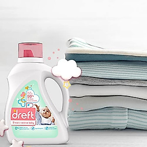 Dreft Stage 2: Active Baby Liquid Laundry Detergent, 89 Loads, 128 Fl Oz, Helps Remove 99% Of Baby Food Stains