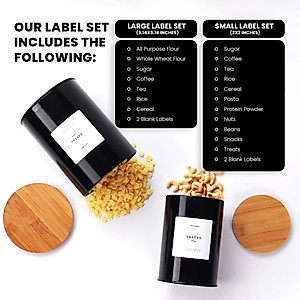 Molimoli Flour and Sugar Containers, Kitchen Containers, Sugar Canisters, Sugar Containers For Countertop, Canisters Sets For The Kitchen, Kitchen Counter Decor, Set of 4…