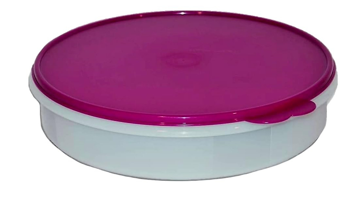 Tupperware Pie Keeper with Burgundy Seal - Airtight & Dishwasher Safe