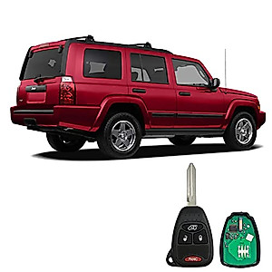 4 Button Keyless Remote Key Fob Replacement Fits Grand Cherokee, Commander, Liberty,Wrangler,Compass,Dodge Magnum, Charger, Durango, Chrysler 300 OHT692427AA KOBDT04A (Pack of 2)