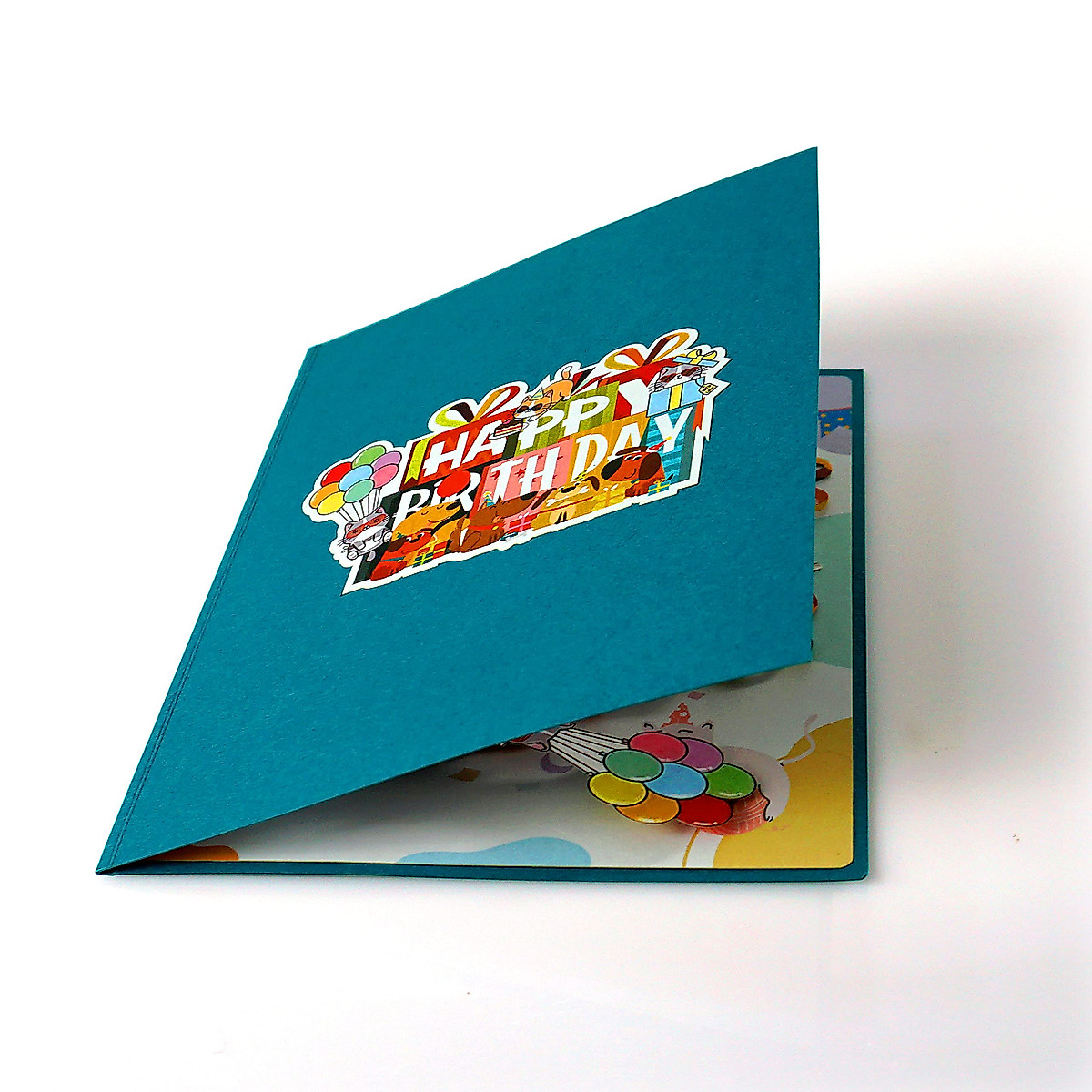 CUTPOPUP Birthday Card Pop Up, 3D Greeting Card (Animals Happy Birthday Text)