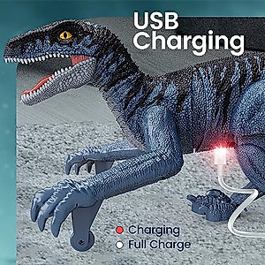 Tecnock Remote Control Dinosaurs, Mini Dinosaur Toys for Kids 3-5 5-7, 2.4GHz Walking RC Robot Dinosaur with Lights, Gifts for Boys Girls Age 4 5 6 7 8-12