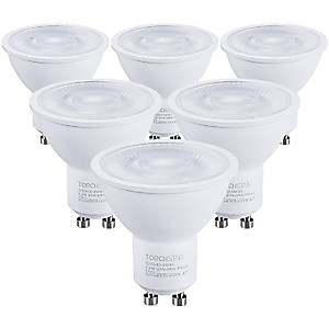 TORCHSTAR GU10 LED Bulbs Dimmable, 500LM 50W Halogen Equivalent, 5000K Daylight, 40° Beam Angle Spot Light Bulb for Recessed Lighting Track Lighting, UL & Energy Star Listed, Pack of 6