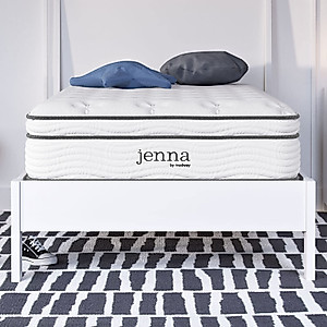 Modway Jenna 10” Innerspring and Memory Foam Twin XL Mattress With Individually Encased Coils, White