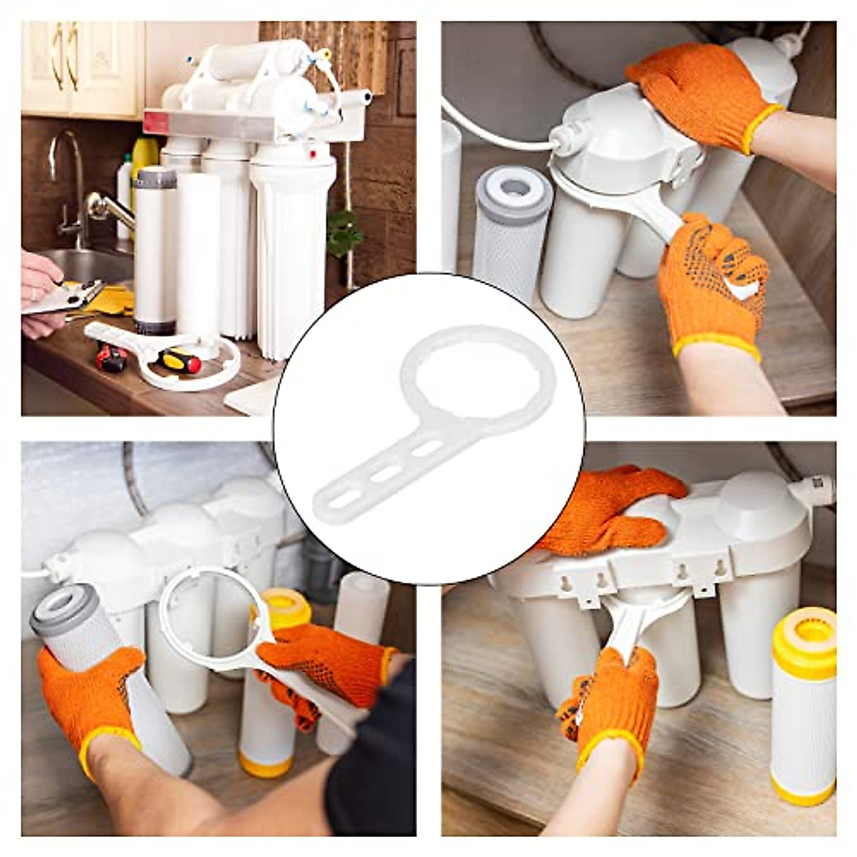 MECCANIXITY Water Filter Housing Wrench Fit for 1812 Water Filter Housing Plastic Filter Housing Wrench White 2Pack