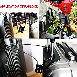RESET-200 4 Digit Combination Padlock with 12 inches Steel Cable,Cable Lock for Locker Luggage Suitcase Gun Case Toolbox Helmet Black,2 Pack