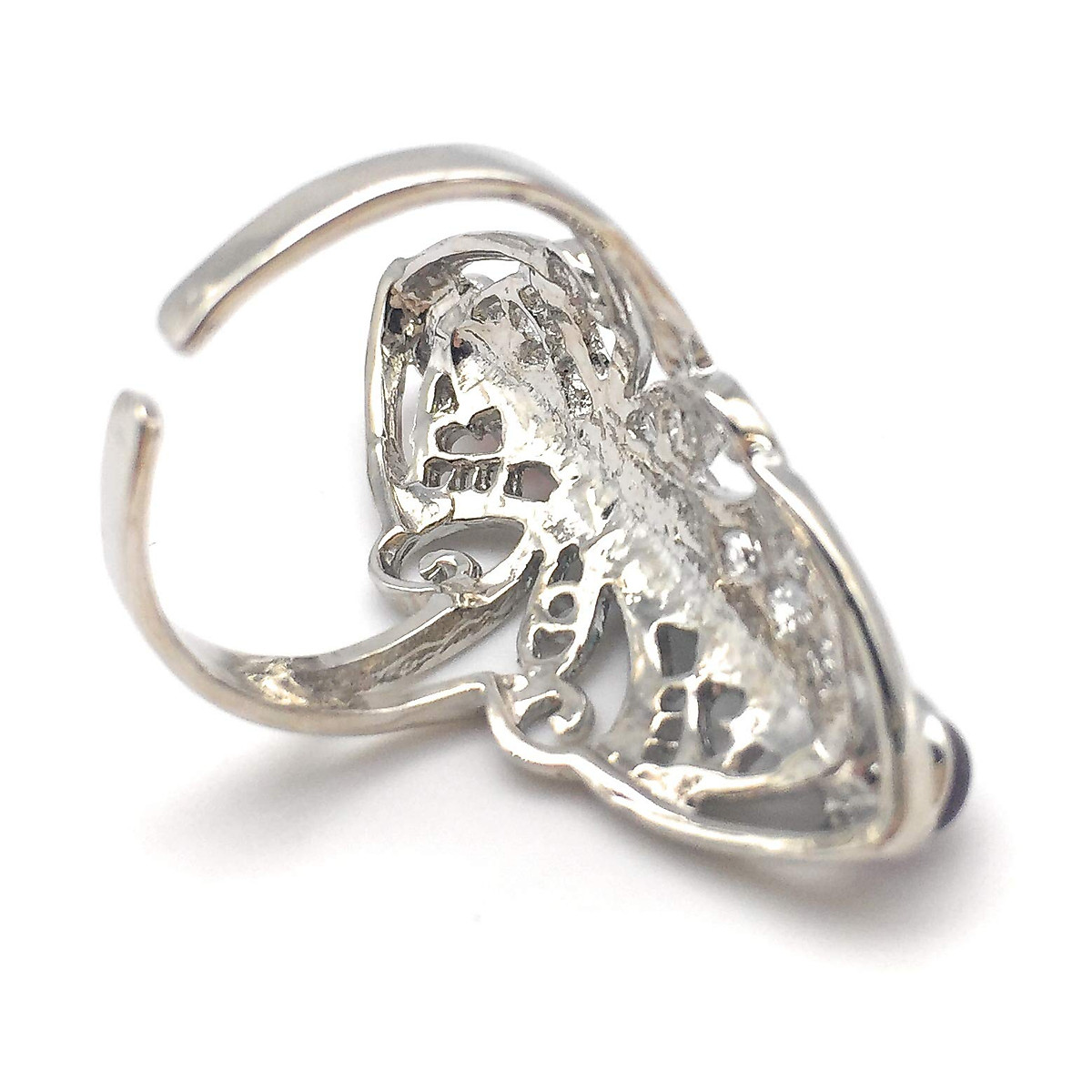 Healing Hollow Stones Adjustable 7 Chakra Ring Reiki Gem Jewelry for Women