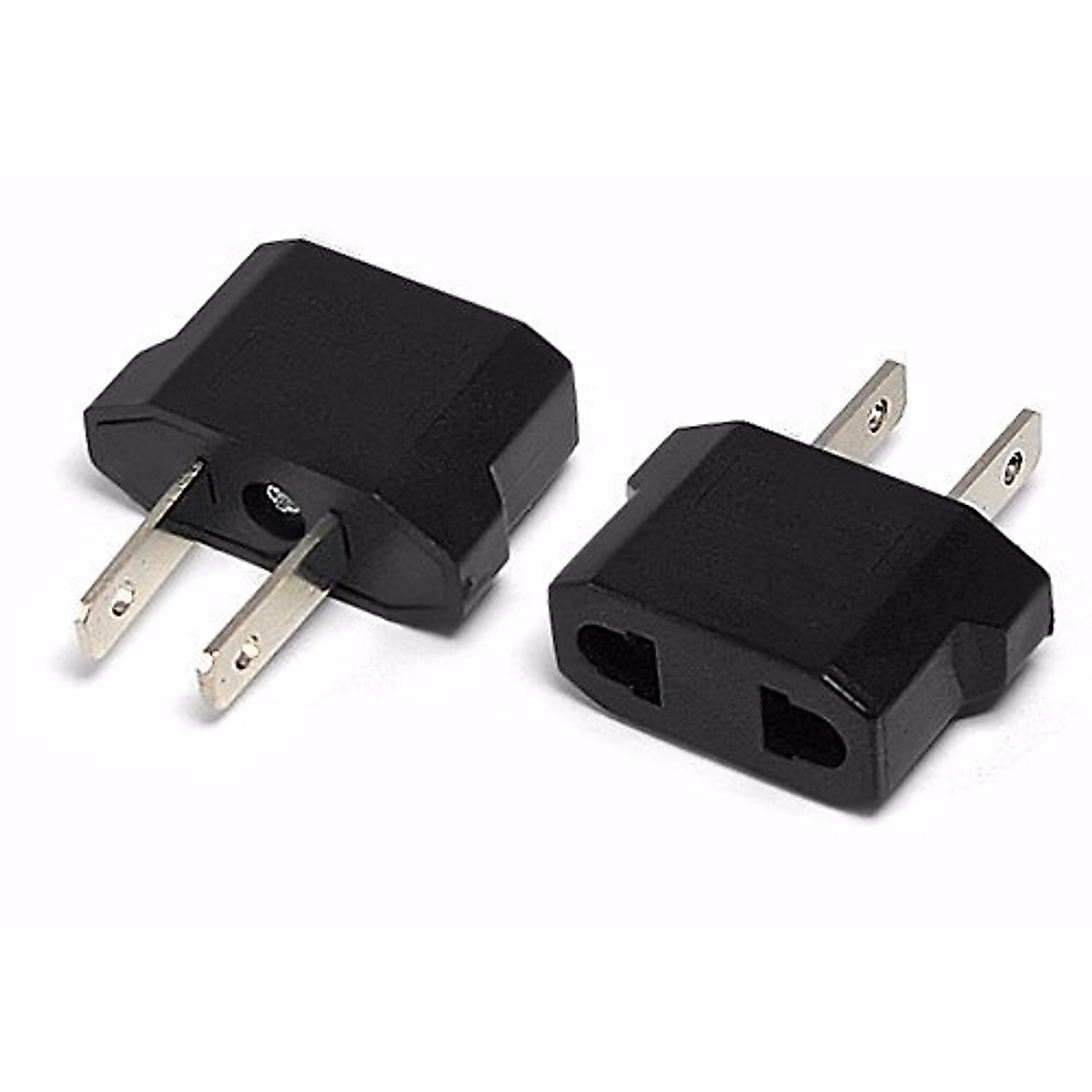 ANRANK E-U4113619AK European to USA American Outlet Plug Adapter (Black, 8-Pack)