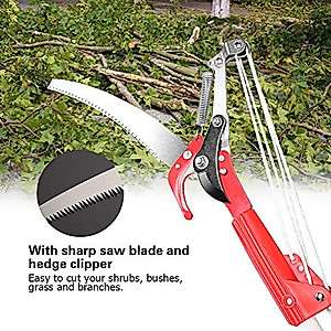 Hilitand Tree Trimmer,4 Wheels Sharp Garden Pruning Shear Tree Trimmer Clipper Trimming Tool,(Rod not Included),Safe and Durable