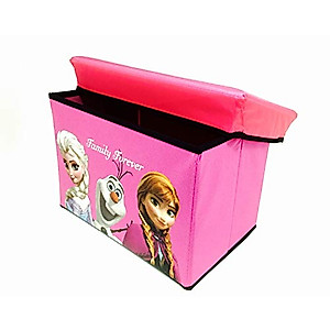 Frozen. Princess Elsa Anna & Olaf Foldable Storage Box & Stool (HOT Pink)