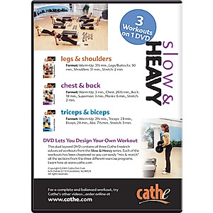 Cathe Friedrich Slow & Heavy Strength Training Workout DVD - 3 Heavy Weight Strength & Toning Workouts On One DVD