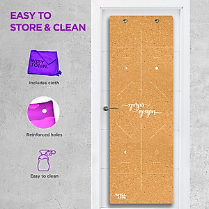 WISYTOWN Yoga Cork Mat Ecofriendly: Beautiful Organic Yoga Mat Extra Long and Wide. Anti slip yoga mat,Fitness mats,Hot Yoga 72"x24"x6mm