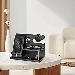 Gifts for Men Wood Phone Docking Station Key Holder Wallet Stand Watch Bedside Organizer Men Husband Wife Anniversary Dad Birthday Gifts for Men Nightstand Organizer Male Idea Gadget Gifts for Dad
