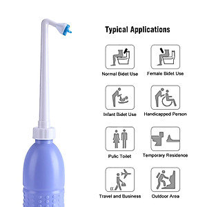 FTVOGUE Portable Bidet Sprayer Handheld Hand Spray Water Washing Toilet Bathroom Home Travel Use