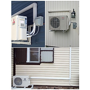 mensaosao 3" W 90° Flat Elbow, Level Bend Cover, Decorative PVC Line Set Cover Kit Parts Accessories for Ductless Mini Split Air Conditioners, Central AC and Heat Pumps