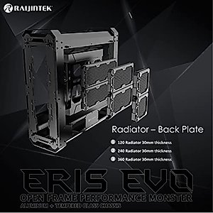 RAIJINTEK ERIS EVO, EEB/EATX case with Tempered Glass Side Panel, Maximum CPU Cooler Height up to 170 mm, Supports up to 5×2.5" HDD or 5×2.5" HDD/SSD