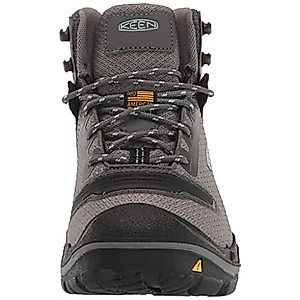 KEEN Women's Durand Evo Mid Height Waterproof Backpacking Hiking Boot, Steel Grey/Cloud Blue, 7