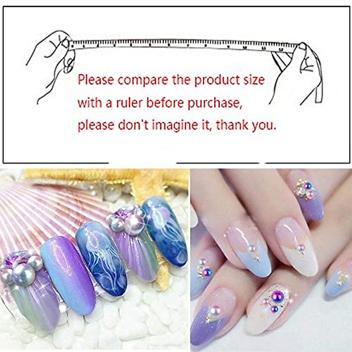 1100pcs ABS Gradient Imitation Pearls Half Round Pearls Assorted Mixed Sizes 3/4/5/6/8mm Flatback Pearl Beads DIY Material (Style 1)