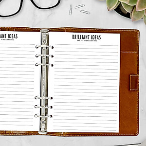 A5 Brilliant Ideas Refill Insert, 5.83″ x 8.27″, Punched for 6-Rings Binders, Choice of Quantity