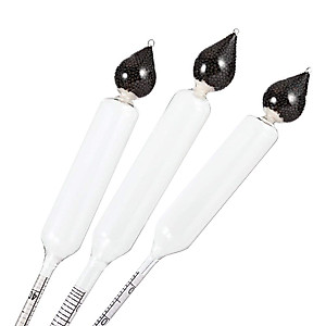 Mudent (100 Set Professional Hydrometer Alcoholmeter - 3pcs Hydrometer Alcoholmeter Set 0 to 100% Alcohol Meter Test + Thermometer for Wine Alcohol Whisky