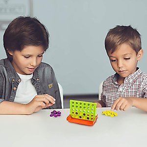 Gamie Four in a Row Game, Set of 4, Line Up Four Pegs in a Row Games with Foldable Board & 30 Pieces Each, Fun Indoor Game Night Games for Kids, Educational Learning Game for Children