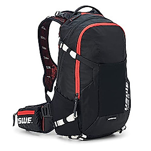 USWE Flow 25L - Backpack with Back Protector, for Bike, Mountainbike, MTB and E-MTB, Black