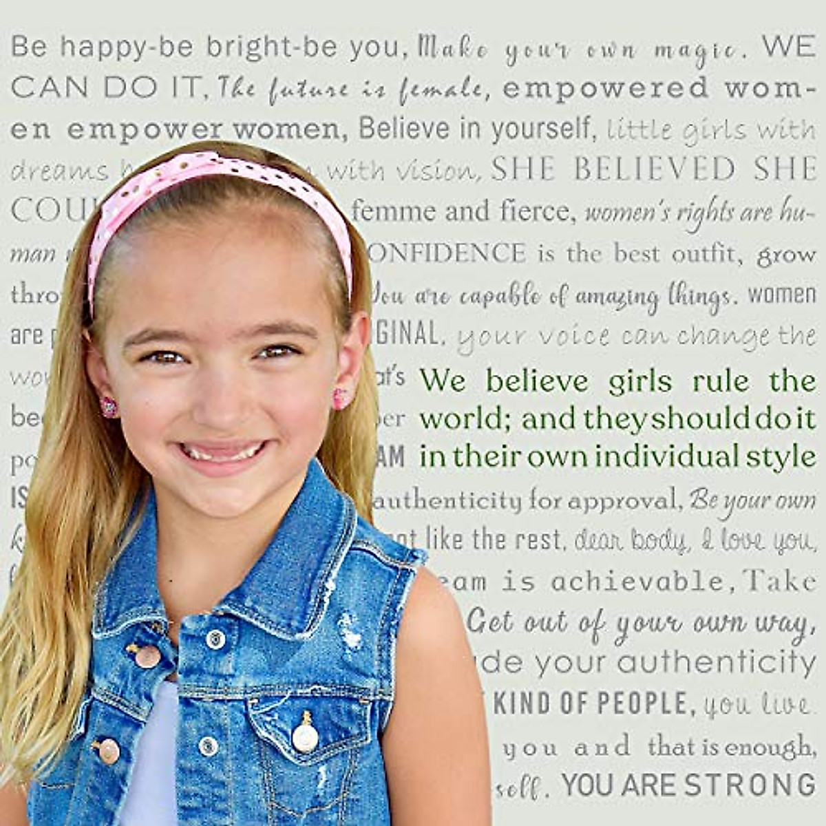 FROG SAC 6 Polka Dot Elastic Bow Headbands for Girls, Adjustable Non Slip Bow Hair Bands for Kids, Dressy Nonslip Girl Head Bands Hair Accessories, Cute No Slip Headband Stocking Stuffers for Girls