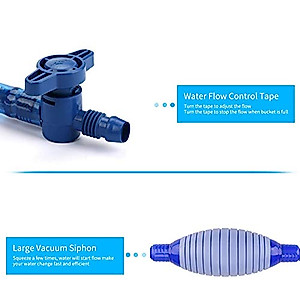 Number-One Fish Tank Cleaner, Aquarium Water Changer Gravel Filter Aquarium Siphon Vacuum Pump Water Changing Sand Washing Adjustable Water Flow with Inbuilt Strainer Outlet Valve Pumping Airbag