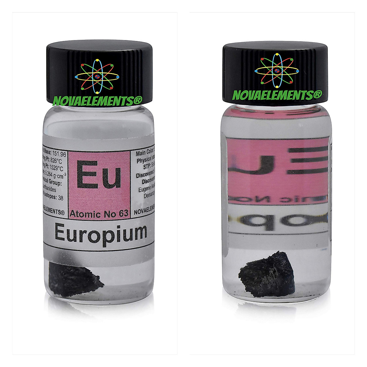 Europium Metal Element 63 Sample EU, Pure 1 gram Solid Piece 99,99% Inside Labeled Glass Vial