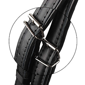 BIBISTORE Soft Leather Adjustable Accordion Shoulder Harness Straps Instrument Accessories (Black)