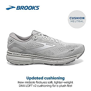 Brooks Women's Ghost 15 Neutral Running Shoe - Oyster/Alloy/White - 8.5 Medium
