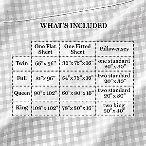 MARTHA STEWART 100% Cotton Full Size Sheet Set - 4 Piece, Soft, Smooth, Durable, Easy Care, 16" Deep Pocket Sheets, Sateen Sheets, 1 Flat, 1 Fitted, 2 Pillowcases, Light Grey