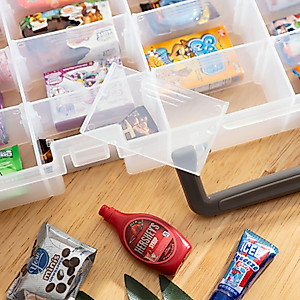 MYMOON HOME Plastic Toy Storage Case Compatible with Mini Brands Collector Toys, Shopkins, Real Littles, and LOL Surprise Series 1, 2, 3, 4, Collectible Compartments for Miniatures, Travel Friendly