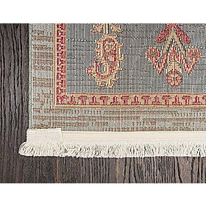 Unique Loom Fars Collection Modern Medallion Tribal Design with Natural Hues Area Rug, 9 ft x 12 ft, Light Blue/Navy Blue