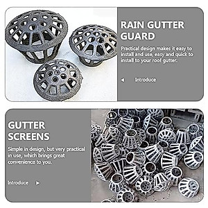 Cabilock Gutter Guard Iron Filter Strainer Gutter Downspout Protectors Gutter Leaf Guards for Stops Leaves and Other Debris Gutter Cleaning Tool