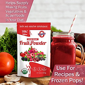 Organic Superfood Fruit Powder Smoothie & Juice mix - Antioxidants Rich Nutrients. Digestive Health, Weight Management, Immune Boosting, Energy boosting, Vitality, Vegan, Non- GMO, Gluten Free, Vegan.