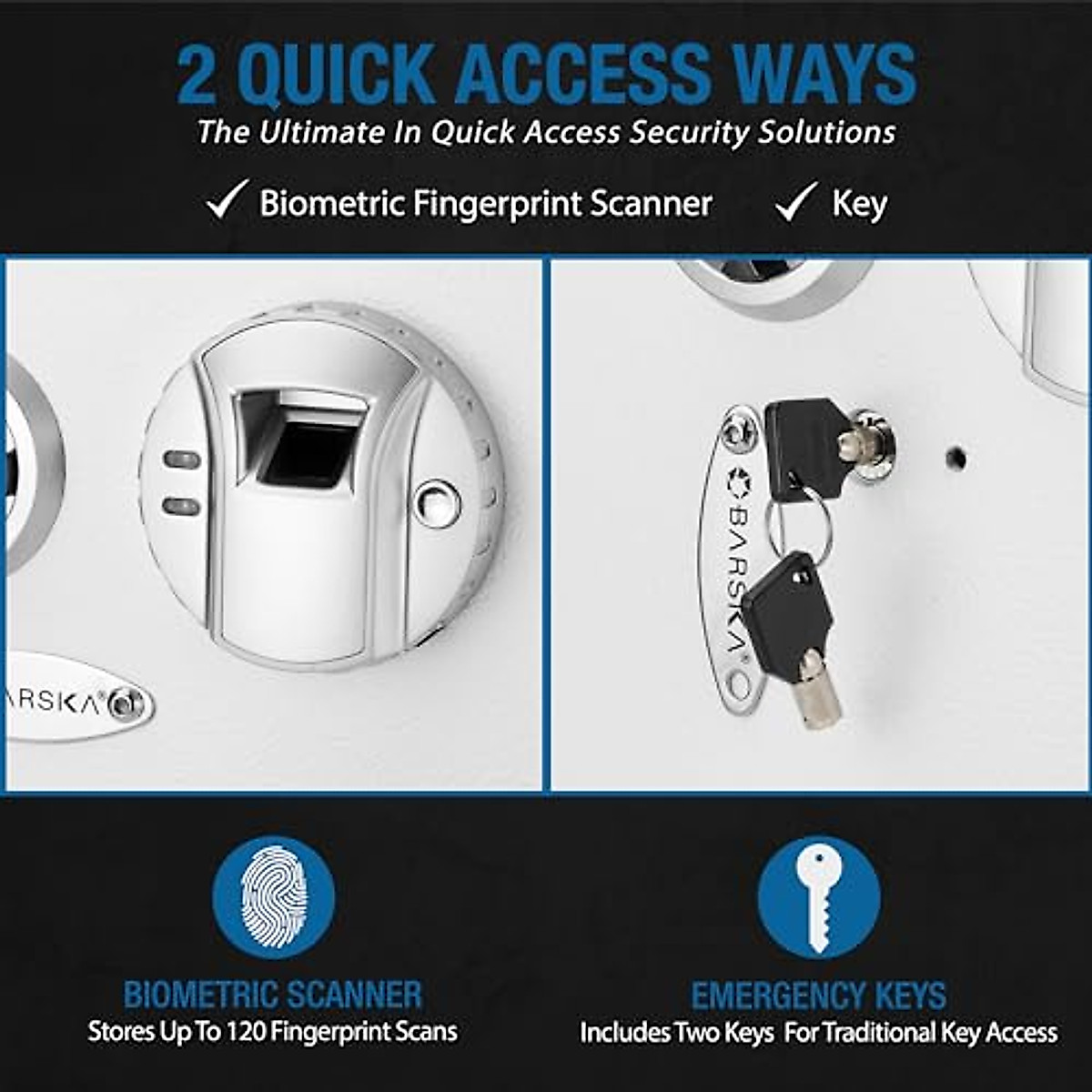 Barska Biometric Fingerprint Digital Security Hidden In Wall Safe 0.52 Cubic Ft for Home & Office
