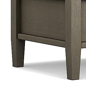 SIMPLIHOME Warm Shaker SOLID WOOD 20 inch wide Rectangle Rustic End Side Table in Farmhouse Grey with Storage, 1 Drawer and 1 Shelf, for the Living Room and Bedroom