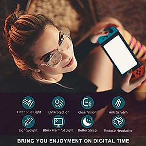 Blue Light Glasses for Women Men Non-Prescription Computer Glasses Frame