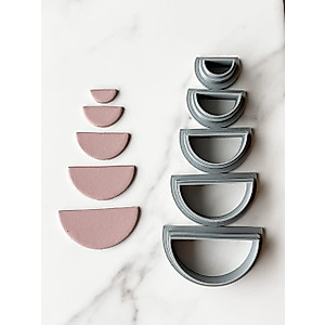 Polymer Clay Cookie Cutters – The Clayful Co Semi Circle Cutter Pack Set of 5 – Plastic Cutter for Jewelry and Earring Shapes Half Circle
