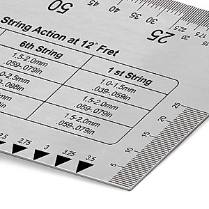 Guitar String Action Gauge, COENGWO String Height Gauge Ruler Guitar Setup Measuring Tool Kit for Guitar, Bass, Mandolin, Banjo