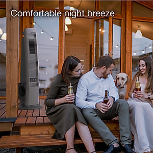 Lasko Outdoor Living Oscillating Tower Fan, for Decks, Patios and Porches, 10 Foot Power Cord, 4 Refreshing Speeds, 42", Grey, YF202