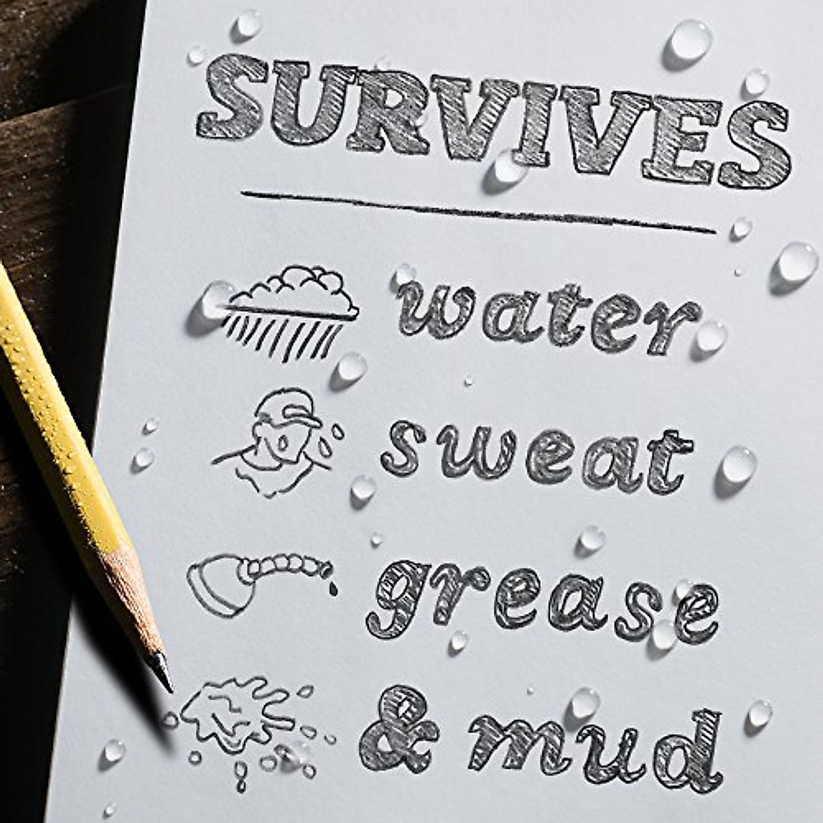 Rite In The Rain All-Weather Side-Spiral Notebook, 4 5/8" x 7", Black Cover, Universal Pattern (No. 773)