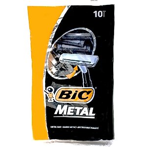 Bic Metal Disposable Men's Shaving Razors, 10-Count x 10 Packs