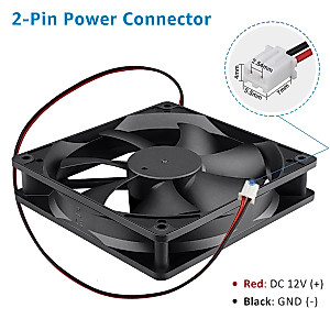 GDSTIME Dual Ball Bearings 120mm x 120mm x 25mm 5 inch 12v Brushless DC Cooling Exhaust Fan, For Desktop