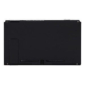 eXtremeRate Soft Touch Grip Black Console Back Plate DIY Replacement Housing Shell Case for Nintendo Switch Console with Kickstand – JoyCon Shell NOT Included