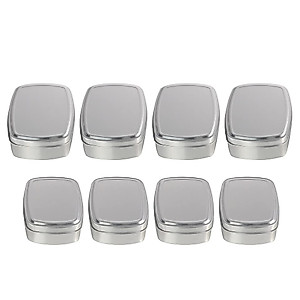 Zerodeko 8Pcs Metal Tin Box with Lid, Aluminum Storage Container Boxes Empty Organizer Boxes, Makeup Cosmetic Jewelry Boxes DIY Supplies Soap Candy Cookie Tins Storage Jars (2 Sizes)