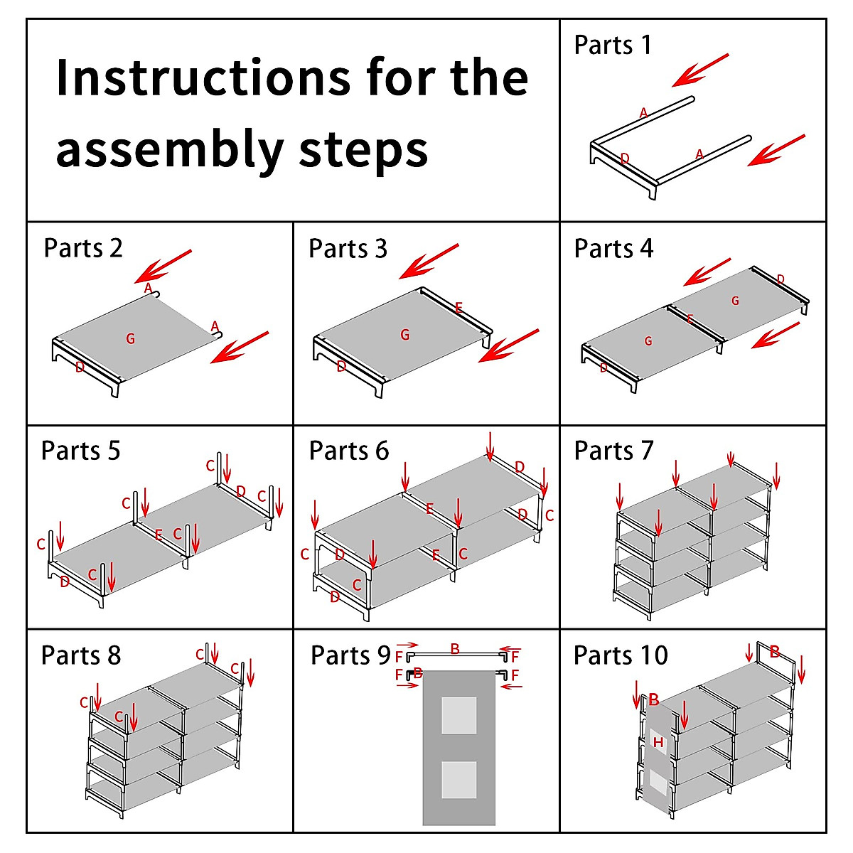 HeFSRi 4 Tier Shoe Rack, 16-20 Pairs Narrow Expandable & Stackable Shoe Storage Organizer, Sturdy Vertical Shoe Shelf for Closet, Entryway, Garage, College Dorm and Bedroom (Black)